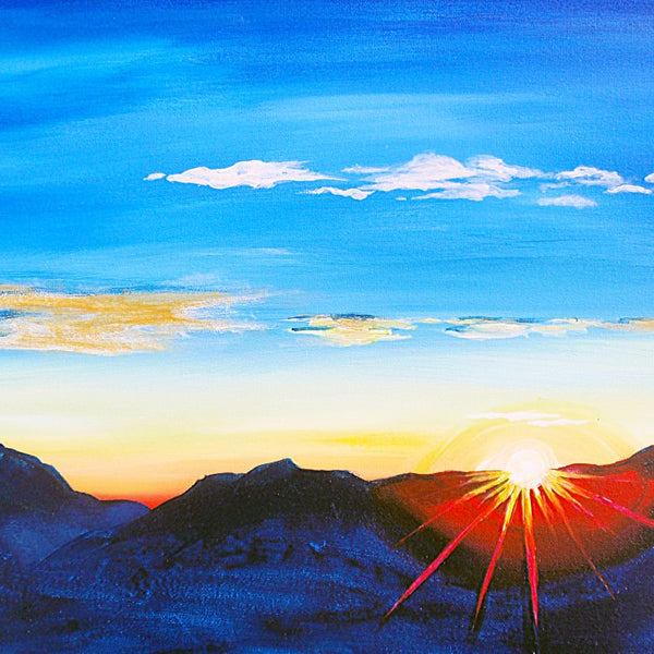 Mountain Sunrise Drawing